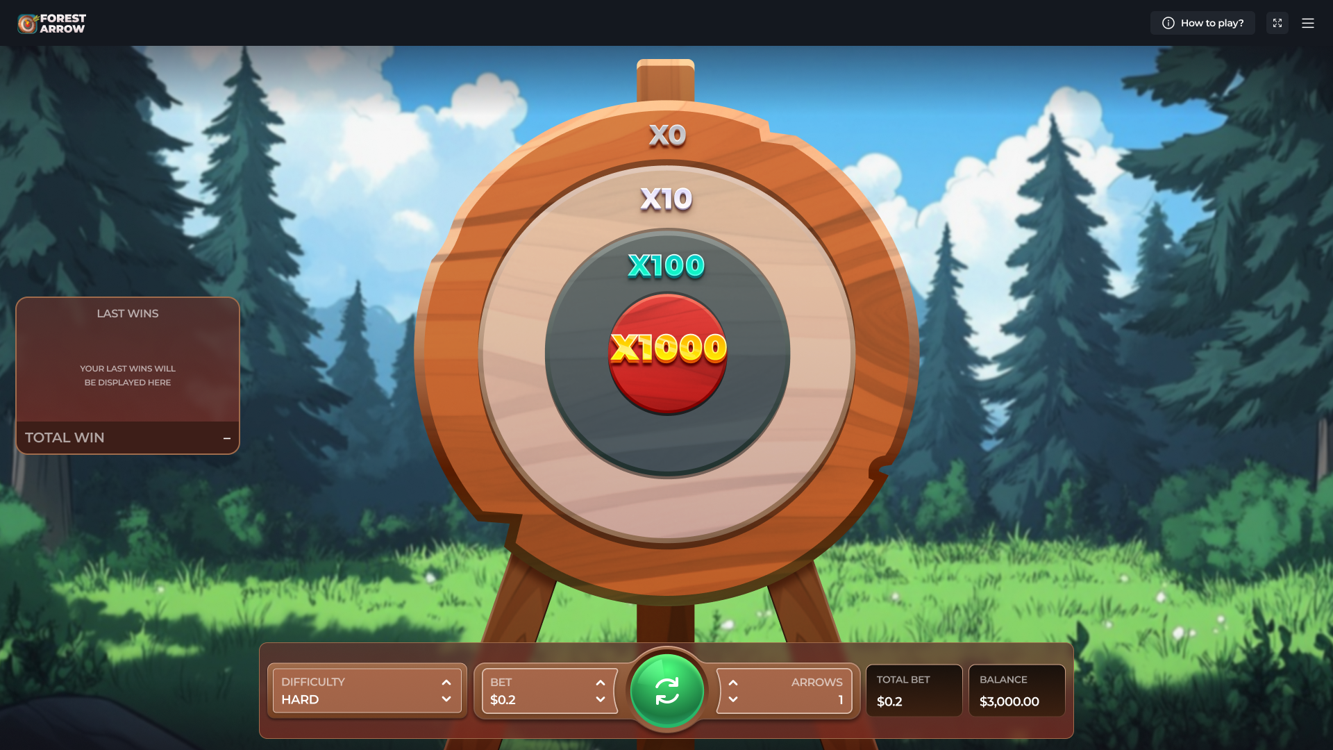 Forest Arrow Game 🎯 InOut Demo & Money Mode - $20,000 Win