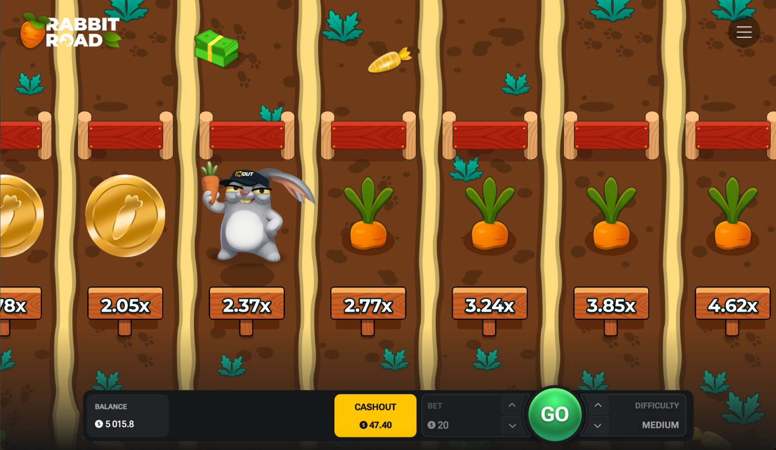 Rabbit Road InOut Games - Official Free Demo & Money Game
